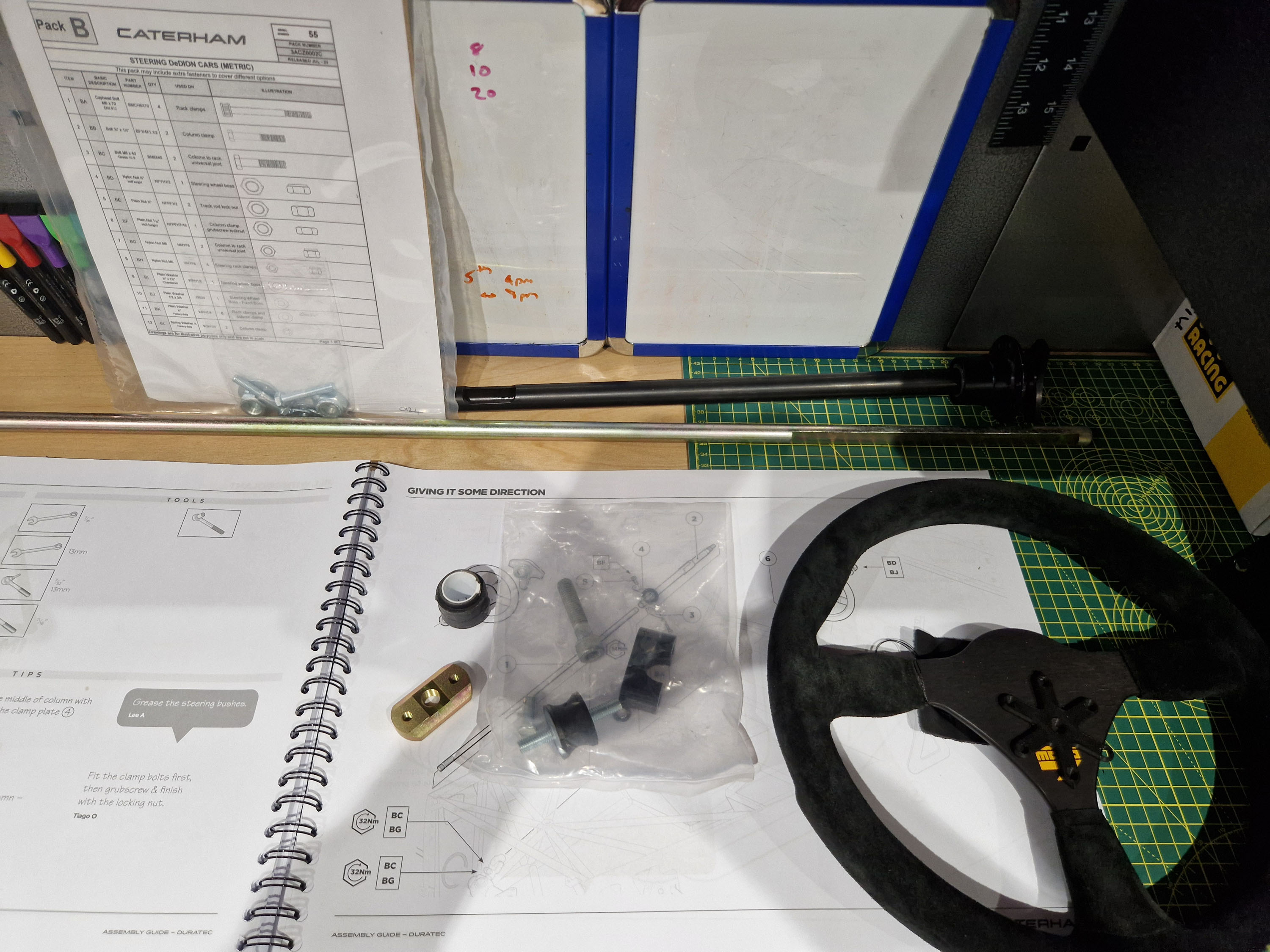 Steering Column and Wheel | Caterham 420R SV Build Blog